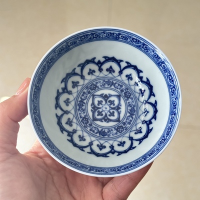 景德镇仿古陶瓷宝相杯主人杯单杯青花缠枝莲普洱个人茶杯品茗杯子