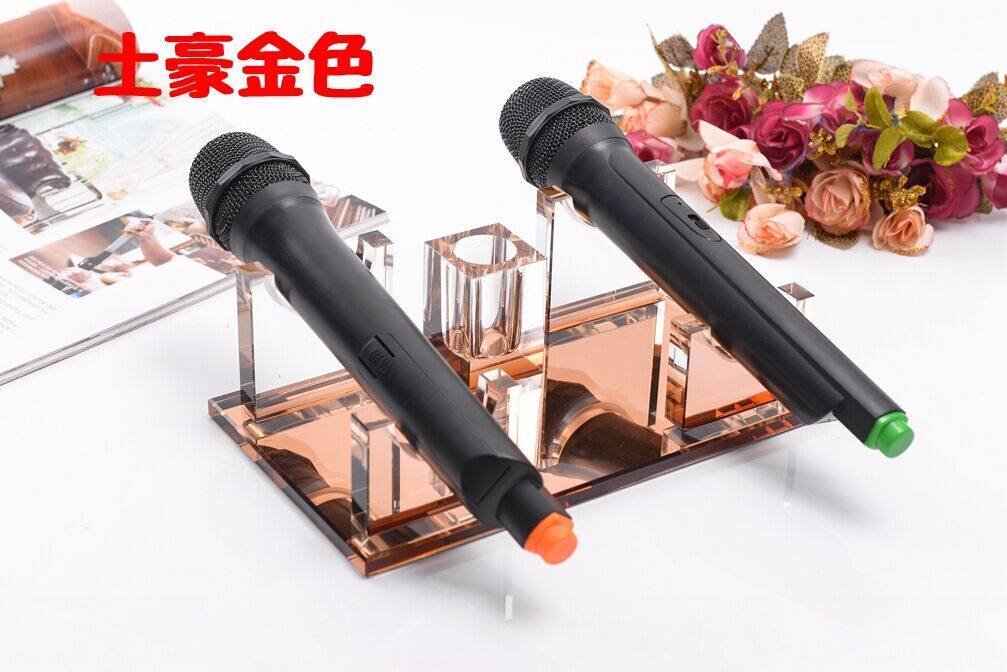 新款！高档水晶话筒架 无线麦克风座 KTV酒店专用品 可刻字刻logo
