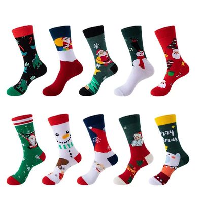 2027New Men Christmas Socks New Year Funny Snowflake Beer Sa