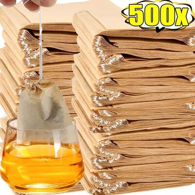 Disposable Tea Filter Bags with Drawstring Spice Coffee Herb