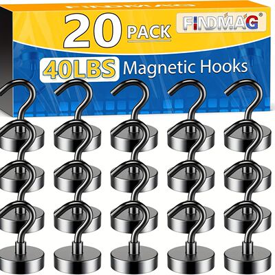 20 Pack Magnetic Hooks 50lbs Strong Magnetic Hooks Heavy Dut