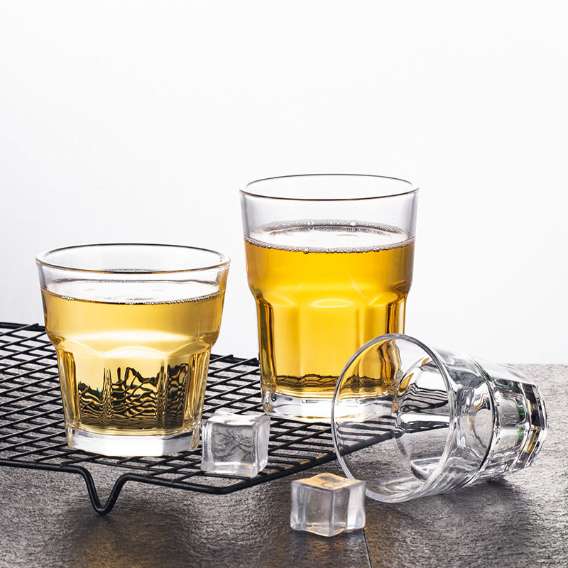 整箱八角玻璃杯啤酒杯水杯ktv酒吧餐厅烧烤大排档棋牌室家用功能