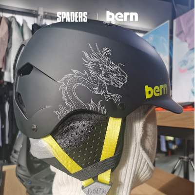 Bern 热卖户外单双板滑雪头盔Watts中国龙限定MIPS防护 黑桃雪具