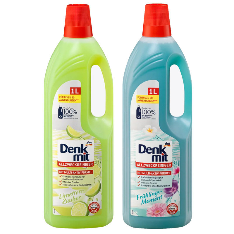 德国dm地面清洁液denkmit多功能清洁剂瓷砖地板去污剂柠檬花香1L