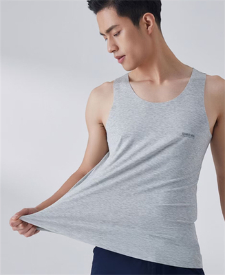 兄华男士圆领无痕弹力背心薄款纯色隐形一片式打底跨栏背心61615