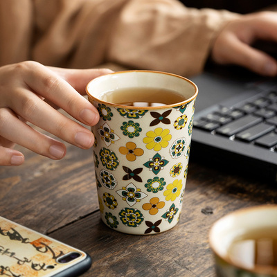 汝窑大唐宝相茶杯陶瓷主人杯个人专用大容量可乐杯功夫茶具单水杯