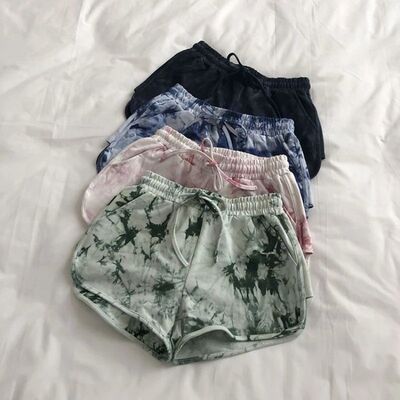 Women's Tie-Dye Loose Fit Thin Home Shorts Summer Yoga Pants