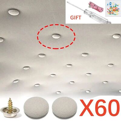 60 Pcs Car Roof Fasteners Roof Cloth Fall Off Repair Buckle