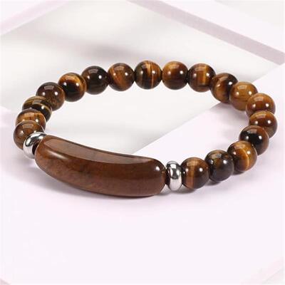 Man and woman, 8mm Tiger-Eye Bridge Hand Chain, Crystal Mana