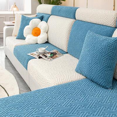 The velvet-powered sofa set is a four-season universal sofa