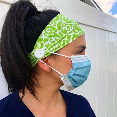 韩版女式纽扣糖果色防勒发带头巾白色扣瑜伽运动弹力发带