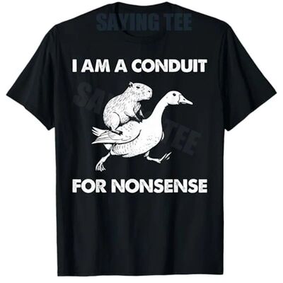 I Am A Conduit for Nonsense Capybara Goose Meme T-Shirt Goos