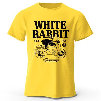 Men's Rabbit Printed T-Shirt 100% Organic Cotton Relaxed Fit
