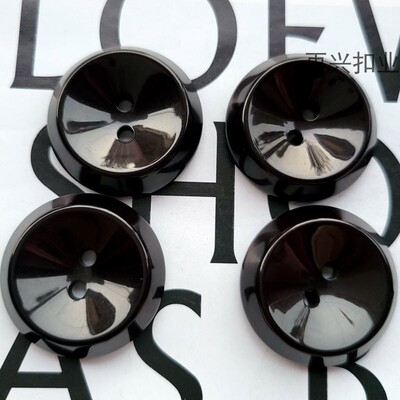 钮扣黑色百搭亮面韩版两眼扣子