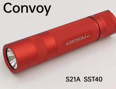 Convoy手电筒红色S21A SST40 Led 强光迷你杆子21700户外徒步探险