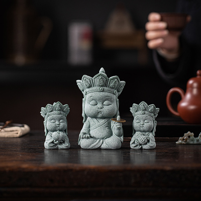 一指有钱瓷水陶清国潮风摆件家居