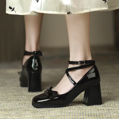 Mary Jane Thick Heels Spring  Shoes Women's Buckle shoes