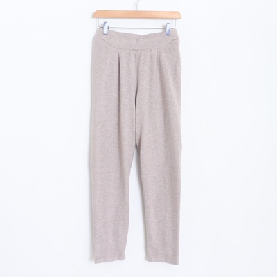 D11096日单秋冬新款客供料松紧高腰长裤女纯色通勤气质针织哈伦裤