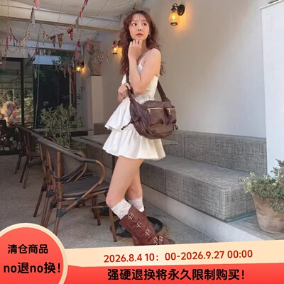 E01004日单春夏款客供料隐形拉链弹力松紧女甜美可调节纯棉吊带裙