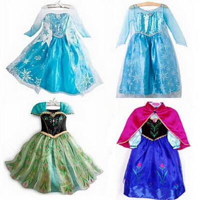 Kids Girls Dresses Frozen Elsa dress costume Princess dress