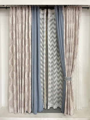 低价清库存处理可定制轻奢拼接款欧花雪尼尔窗帘卧室客厅高品质