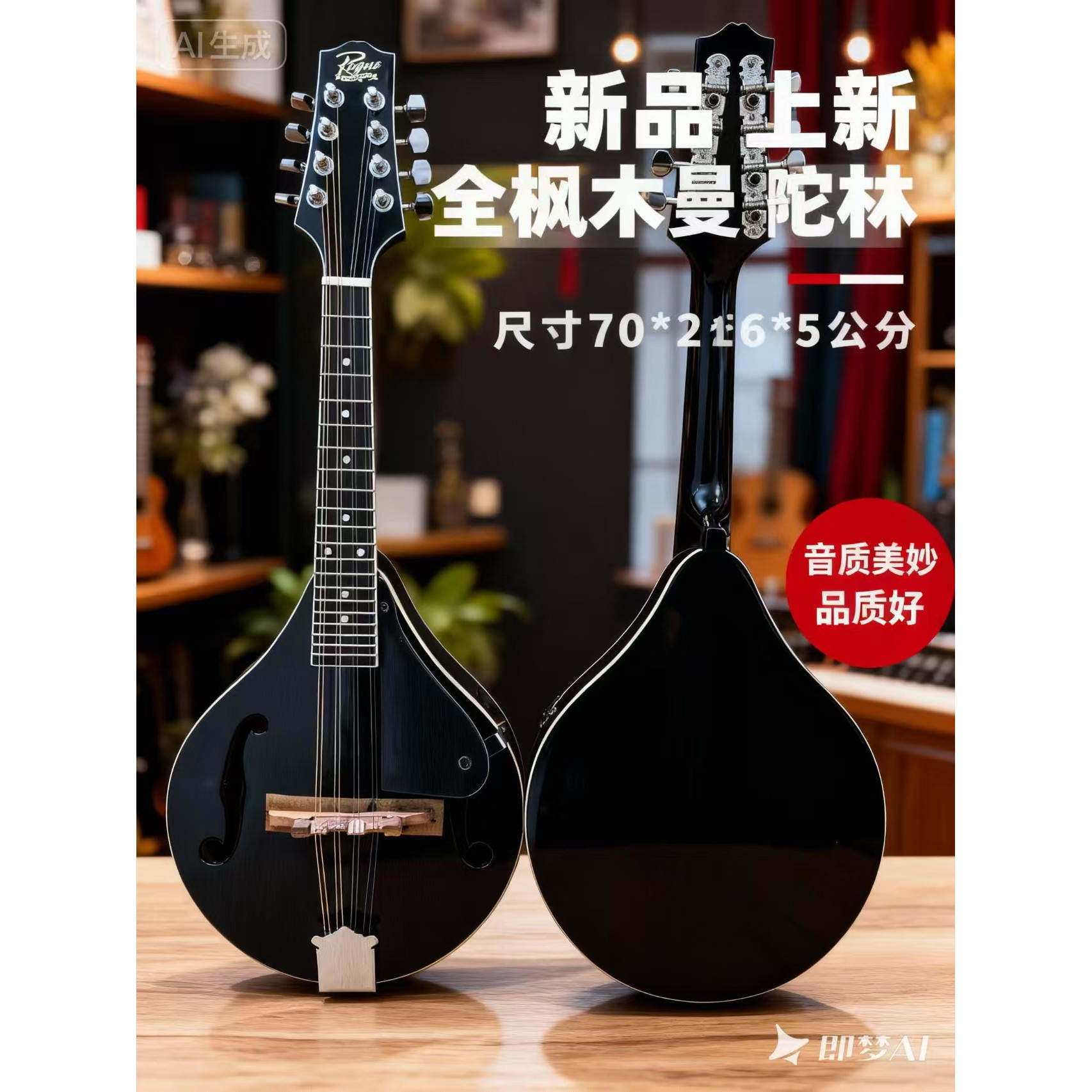 曼陀铃吉他 曼陀林乐器 八弦琴 曼陀琳 陀铃琴 教学娱乐普及琴