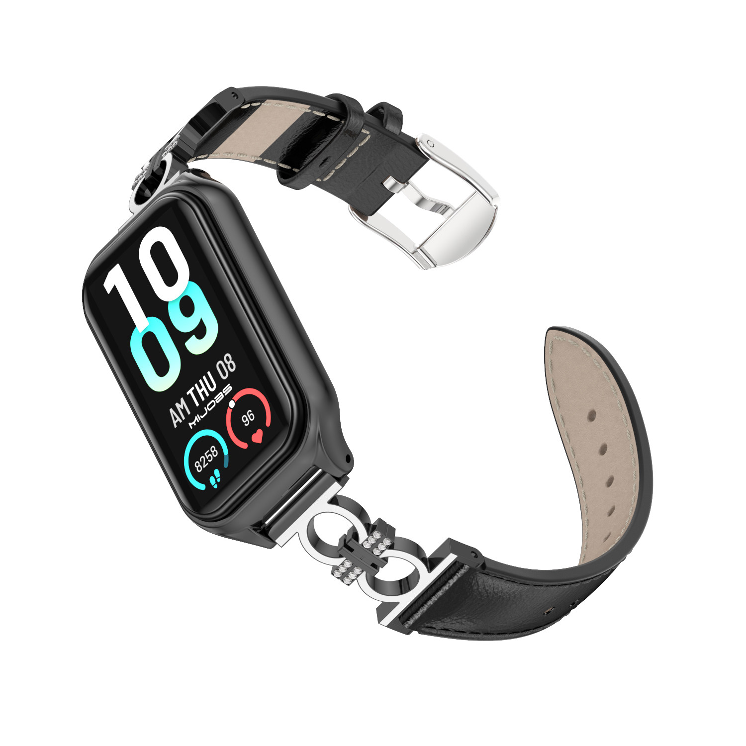 适用amazfit band 7表带华米手环7双圈镶钻腕带真皮表带新款