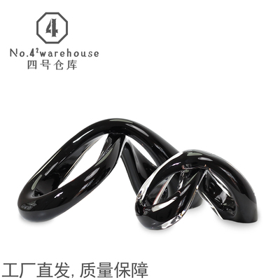 现代简约高级感异形琉璃摆件售楼处样板间酒店玄关洽谈桌软装饰品