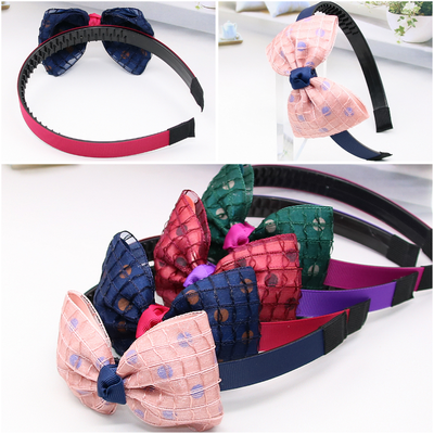 韩国进口带齿简约风雪纱大蝴蝶结