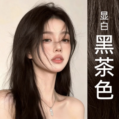 黑茶色染发膏植物纯榛果灰棕奶茶2026流行发色氨基酸护染发剂男女