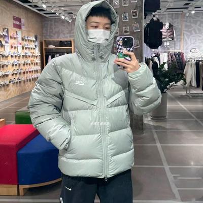 耐克男子连帽灰鸭绒羽绒服外套