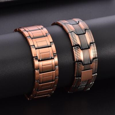 Three Row Magnetic Red pper Bracelet Fashion Simple Men's Sh