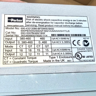 PARKER派克变频器 690-432120B0-BFSW00-B400