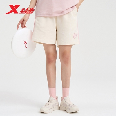 特步短裤女2024新款夏季官方正品休闲针织运动五分裤976328610504