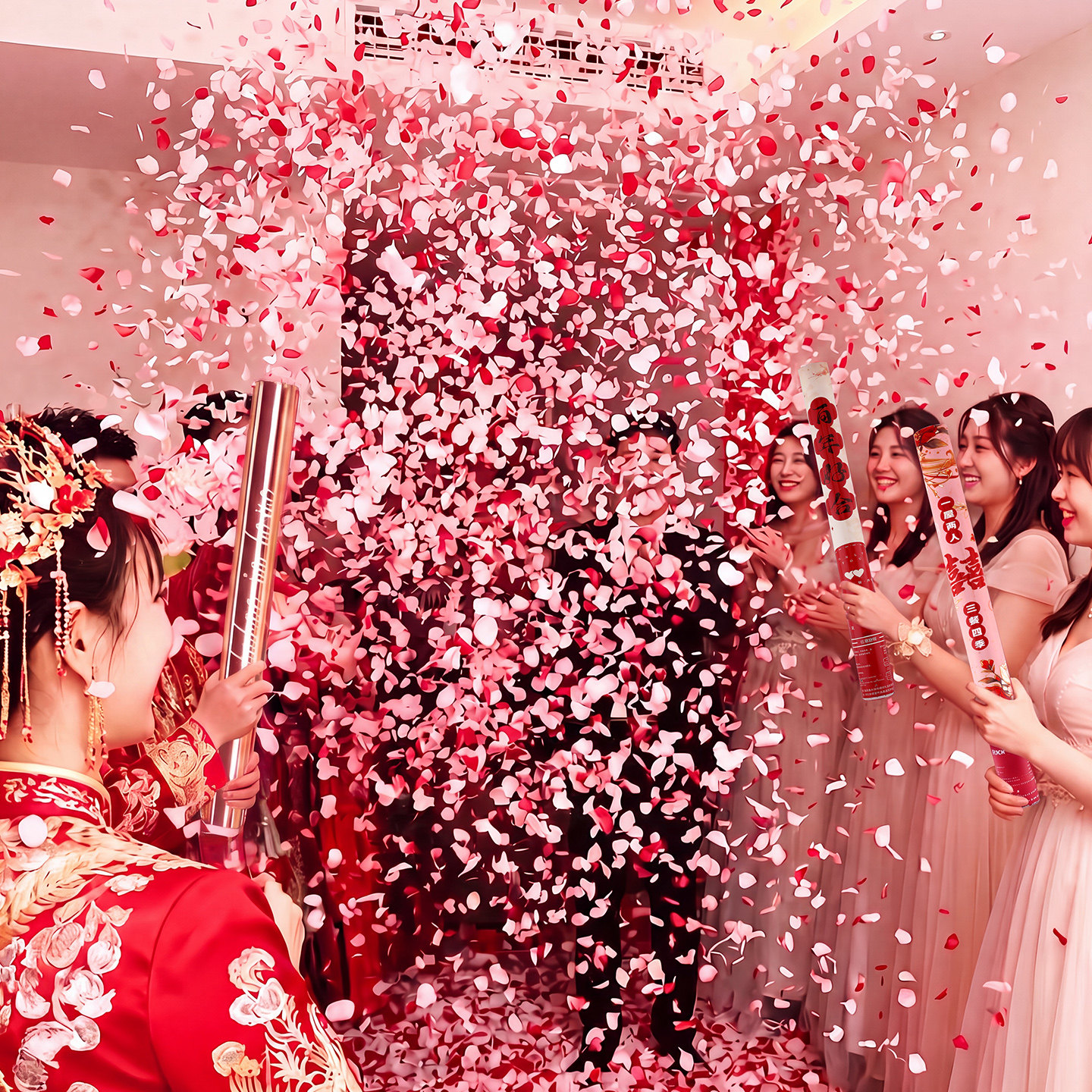 礼炮结婚专用手拧花瓣雨礼花筒婚礼彩带喷花筒礼宾花婚庆用品大全