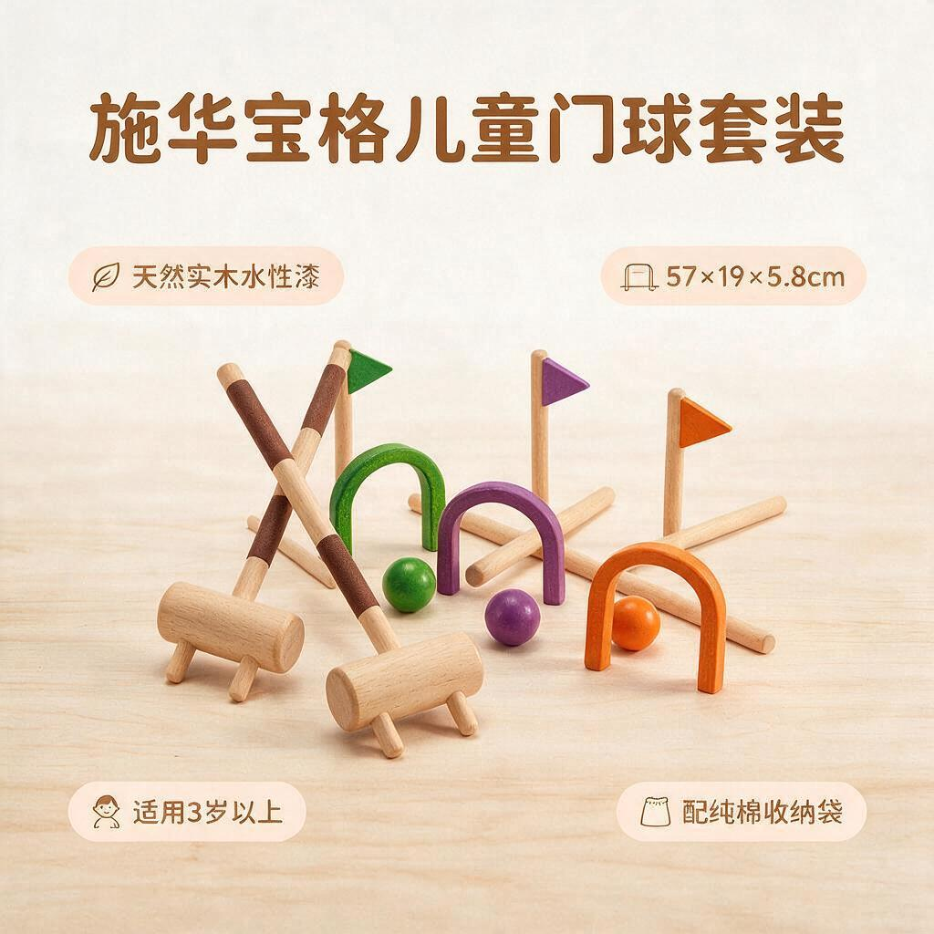门球榉木杆户外老年人木球运动器材儿童高尔夫全套锤球槌球曲棍球