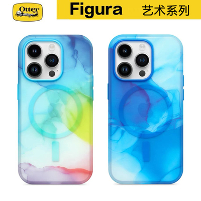 OtterBox手机壳适用于iPhone16ProMax苹果Figura水彩晕染艺术防摔磨砂15pro透明软壳Magsafe磁吸充电14保护套