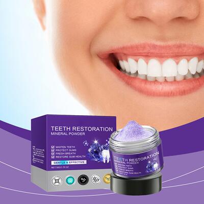 Purple Tooth Powder - Gentle Cleaning for Yellow Teeth, Tart