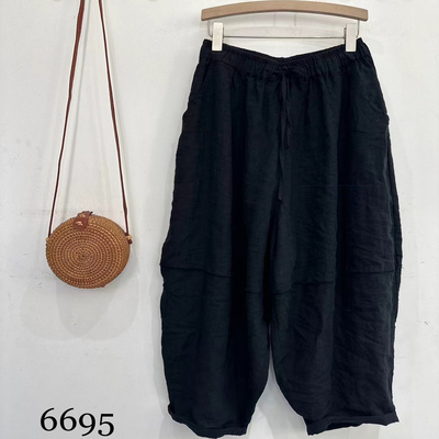 简赛正品亚麻裤宽松大码休闲
