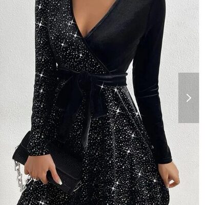 Sequinveltdress欧美秋