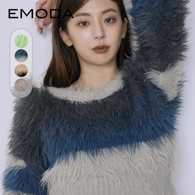 EMODA秋季毛茸茸甜美可爱时尚短款套头针织衫0423526705