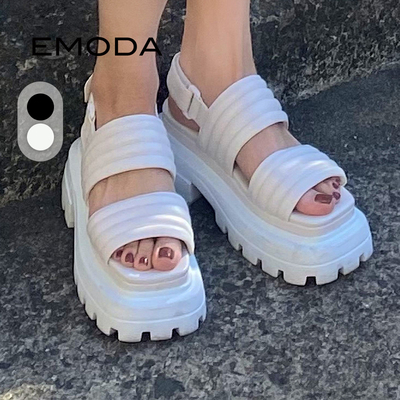 emoda厚底纯色松糕鞋百搭