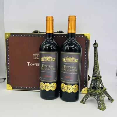 麦德龙法国原装进口拉图蓝黛干红葡萄酒750mlX2支礼箱