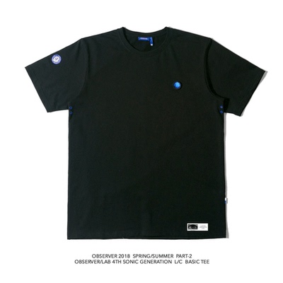 可替换魔术贴基础莱卡棉短袖T恤