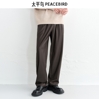 【商场同款】太平鸟男装 松紧腰抽绳直筒运动休闲裤男B1GBF3352
