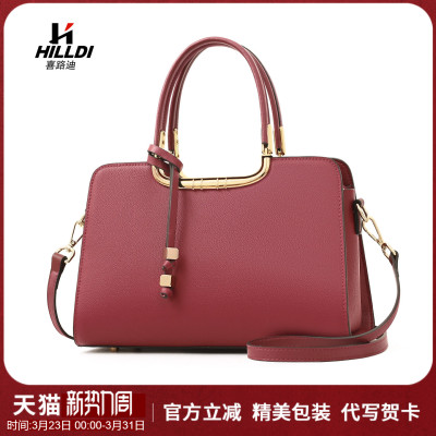 真皮妈妈包结婚婚包红色包包大容量喜婆婆婚宴包包大气中年女包