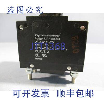 供应TycoElectronics 25A 277VAC 断路器 3 极 W93-X112-25