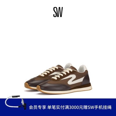 SW系带圆头拼接休闲运动鞋单鞋