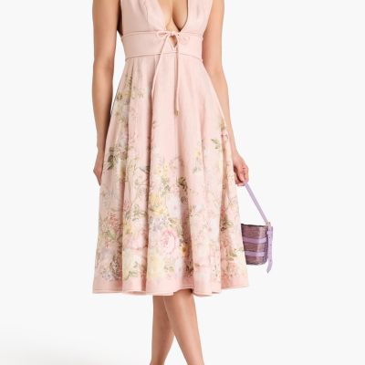 ZIMMERMANN正品代购过季款气质小低V花朵连衣裙88200