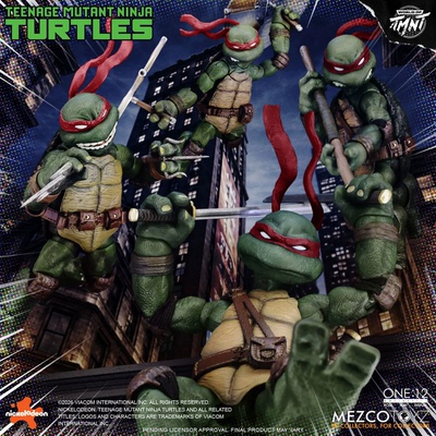 预定定金 Mezco 蚂蚁 one:12 忍者神龟4只套 MEZ75506 可动人偶